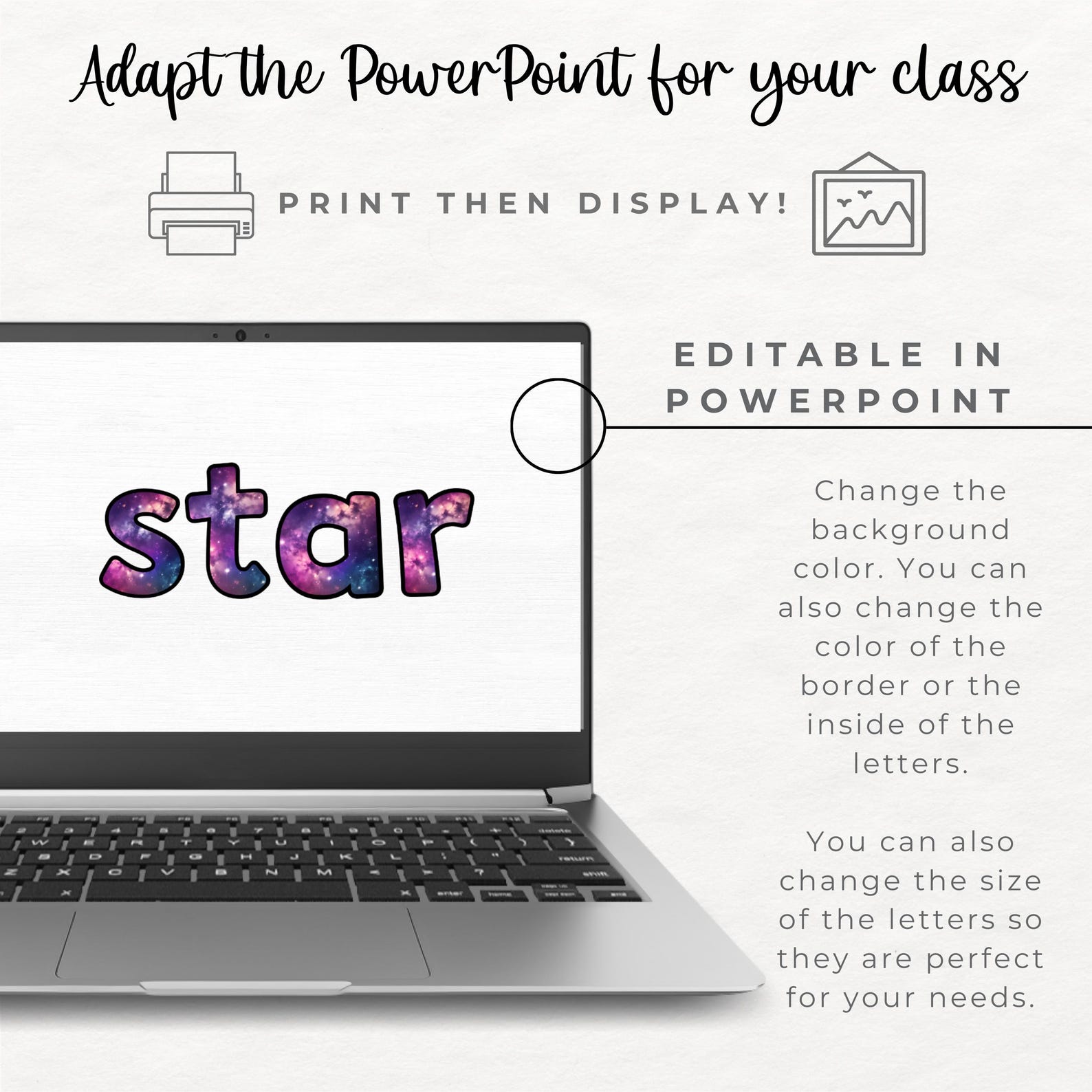 Space Alphabet Lettering for Display Galaxy Classroom Decor Bulletin ...