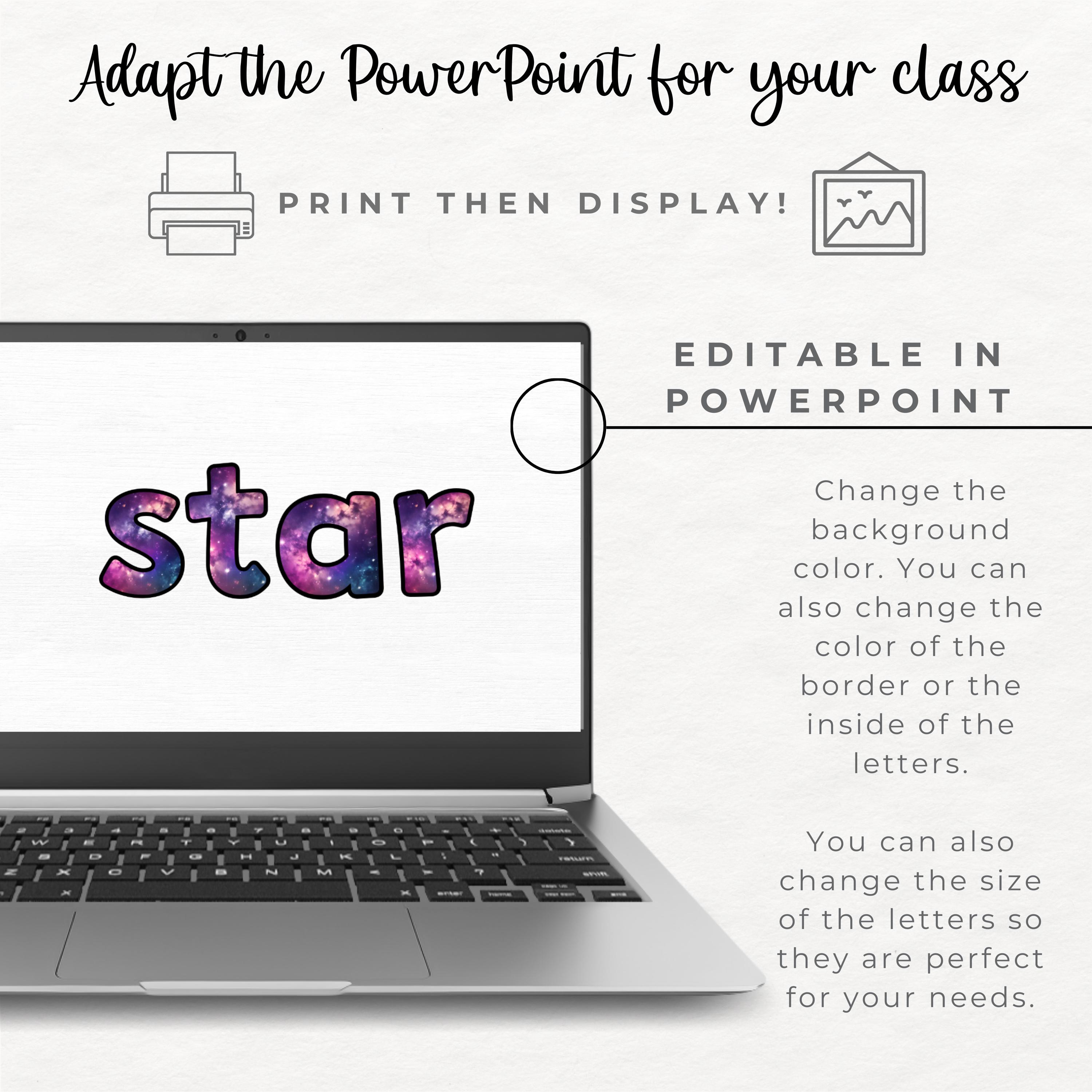 Space Alphabet Lettering for Display Galaxy Classroom Decor Bulletin ...