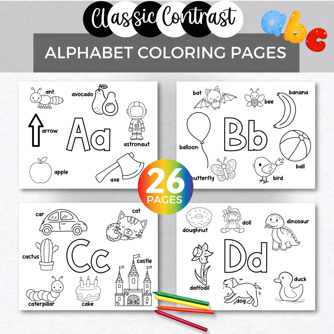26 Alphabet Coloring Pages, Preschool Coloring Page, Preschool ...