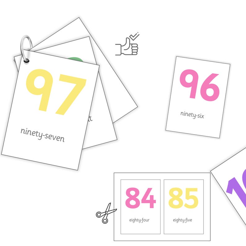 Number Flashcards 0-100, Printable Number Recognition Posters, Counting ...