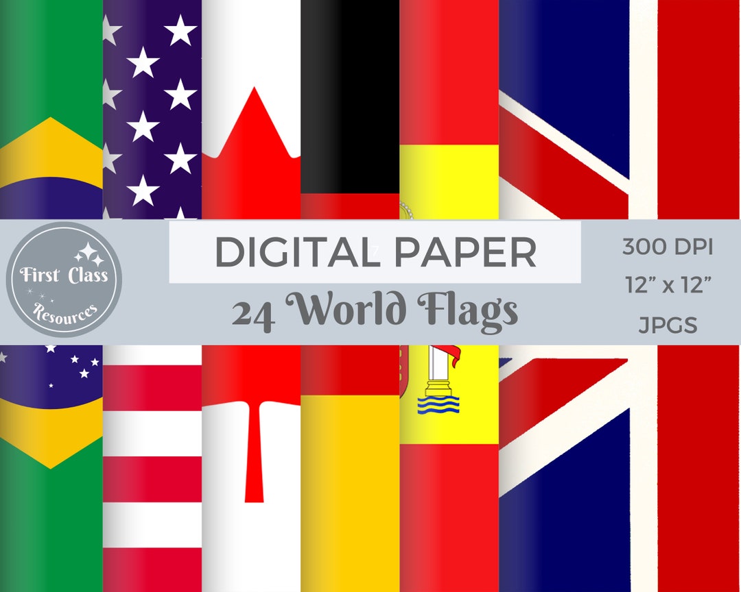 World Flags Digital Paper, - Etsy
