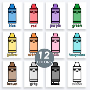 Color Posters and Flashcards, Crayon Theme Classroom Decor, Printable ...