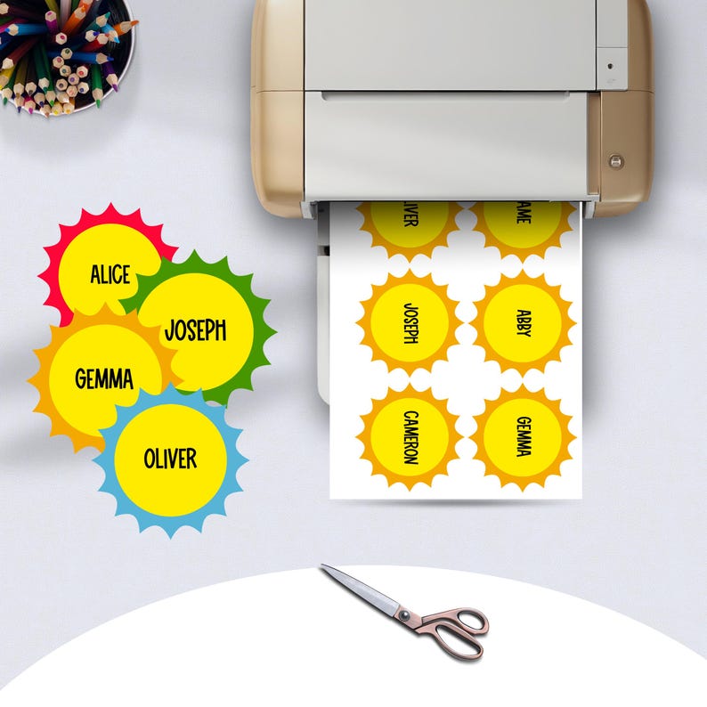 Editable Sun Name Tags, Classroom Labels, Teacher Desk Name Plates ...