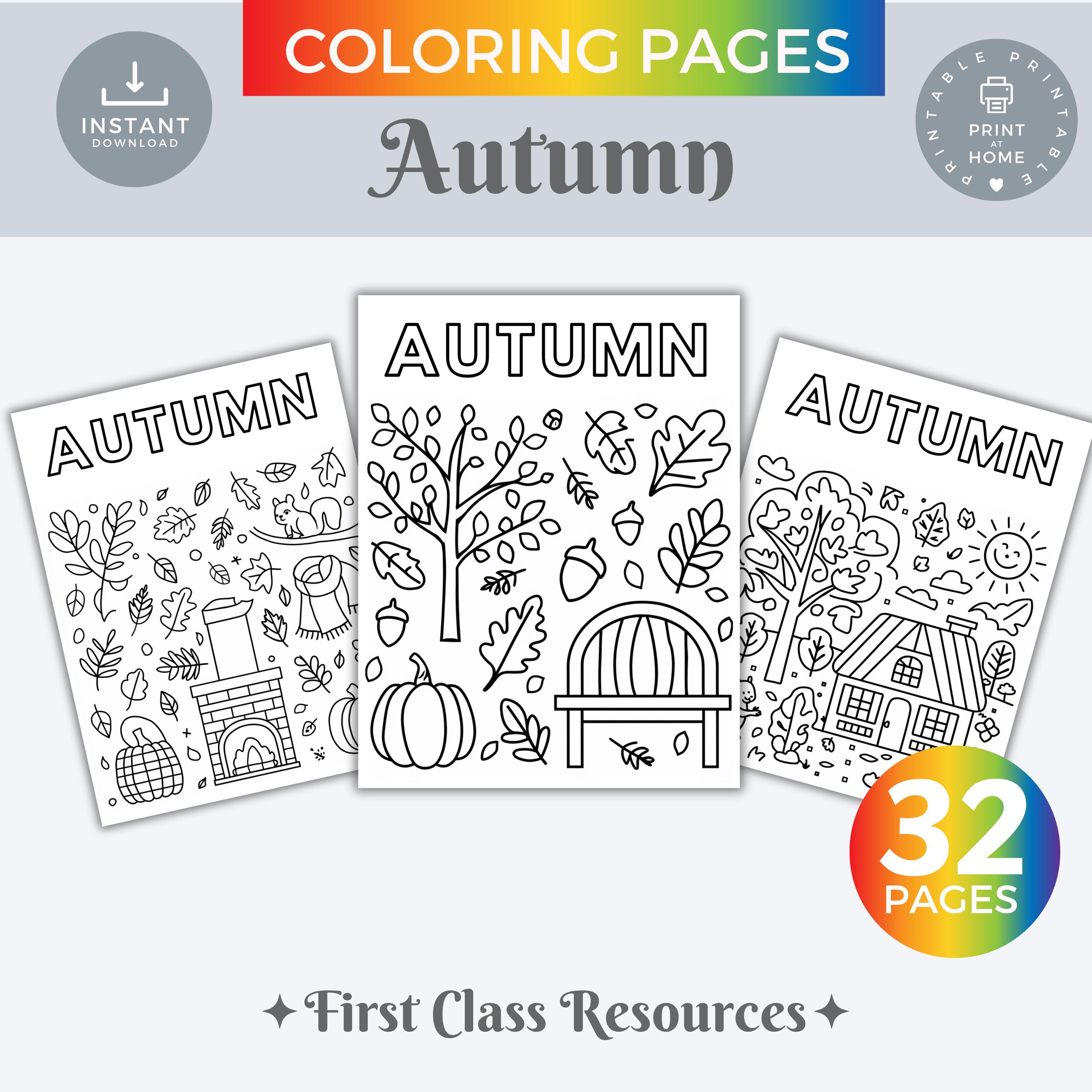 Autumn Coloring Pages for Kids Fall Autumn Coloring Pages Simple ...