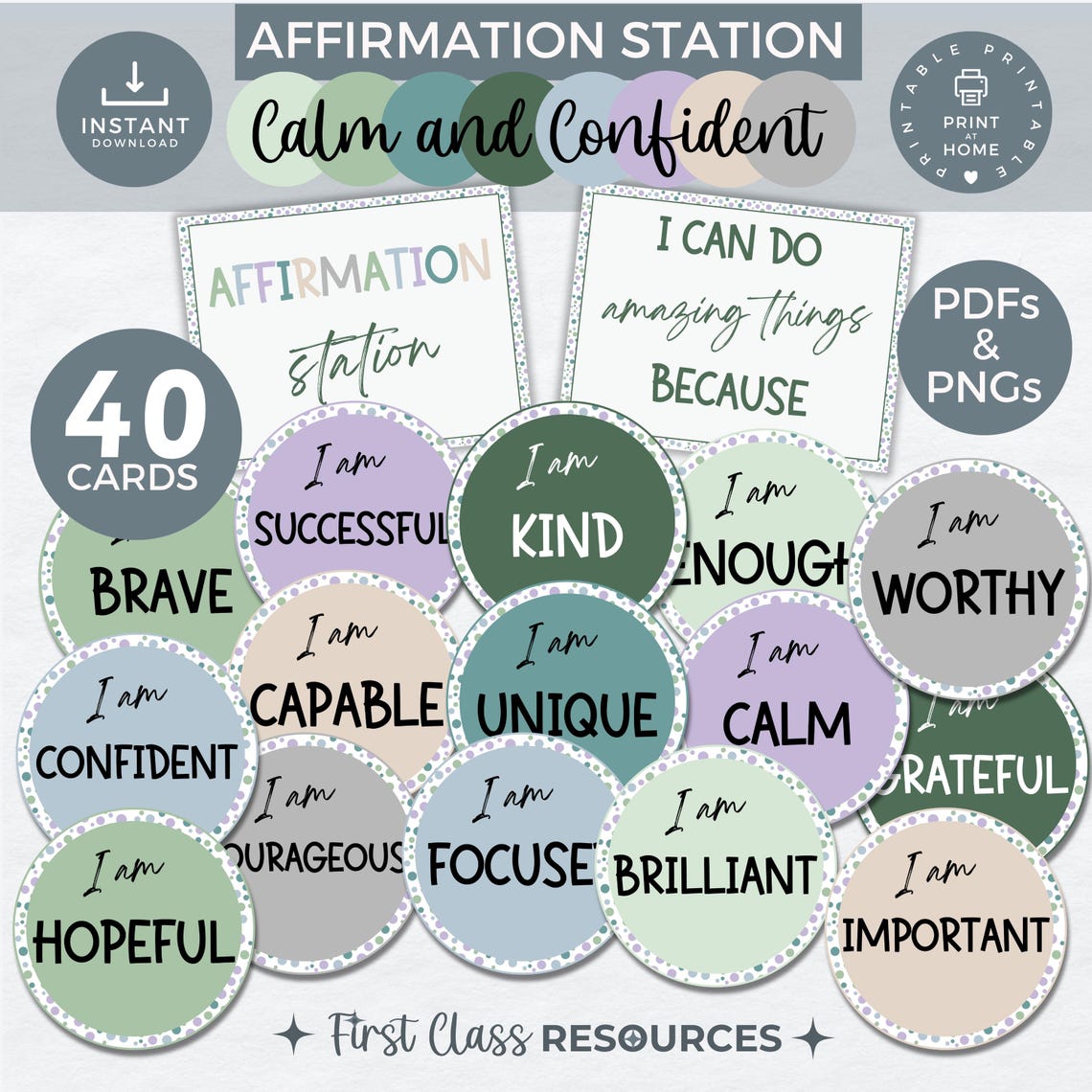 Affirmation Station Classroom Decor, Positive Growth Mindset Display ...