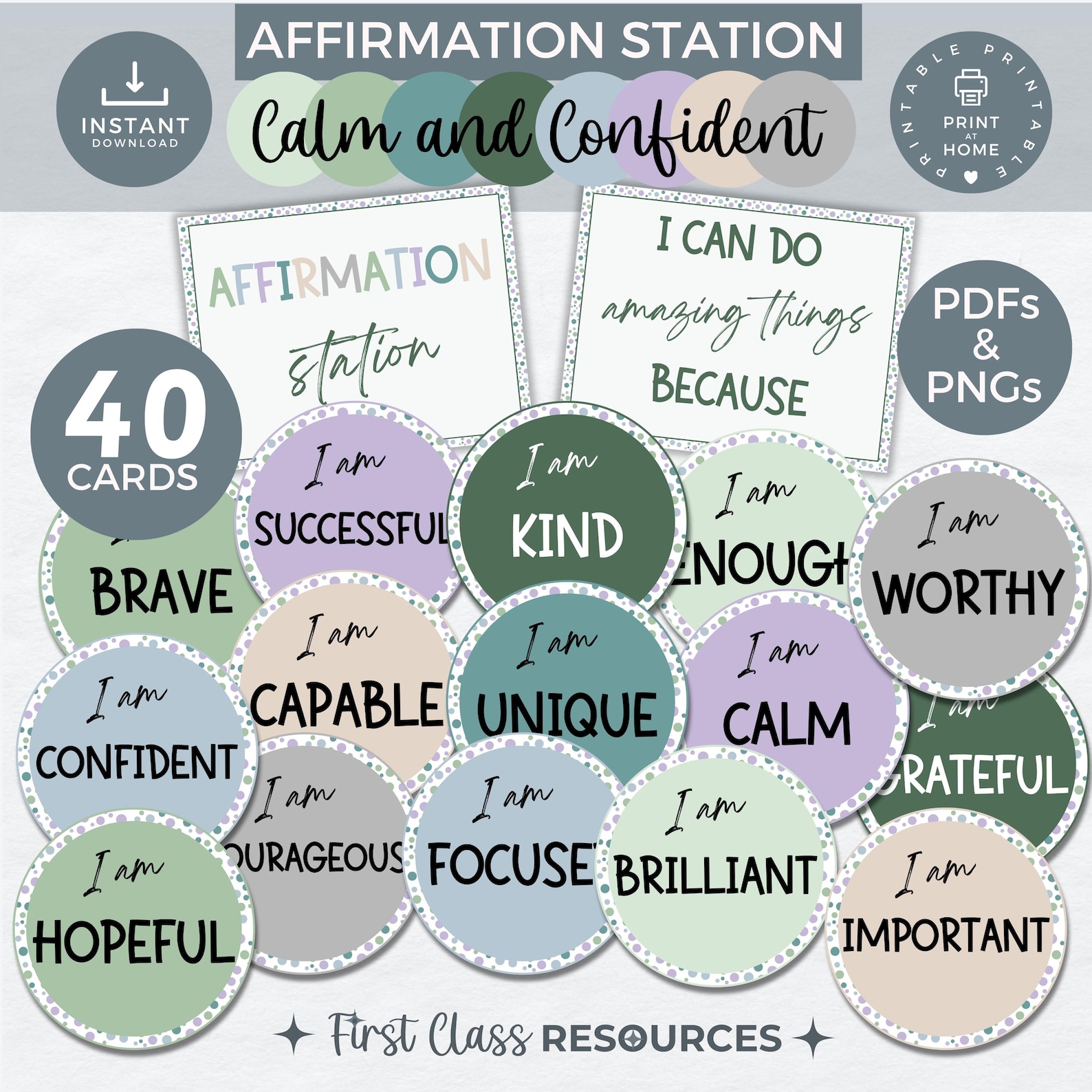 Affirmation Station Classroom Decor, Positive Growth Mindset Display ...