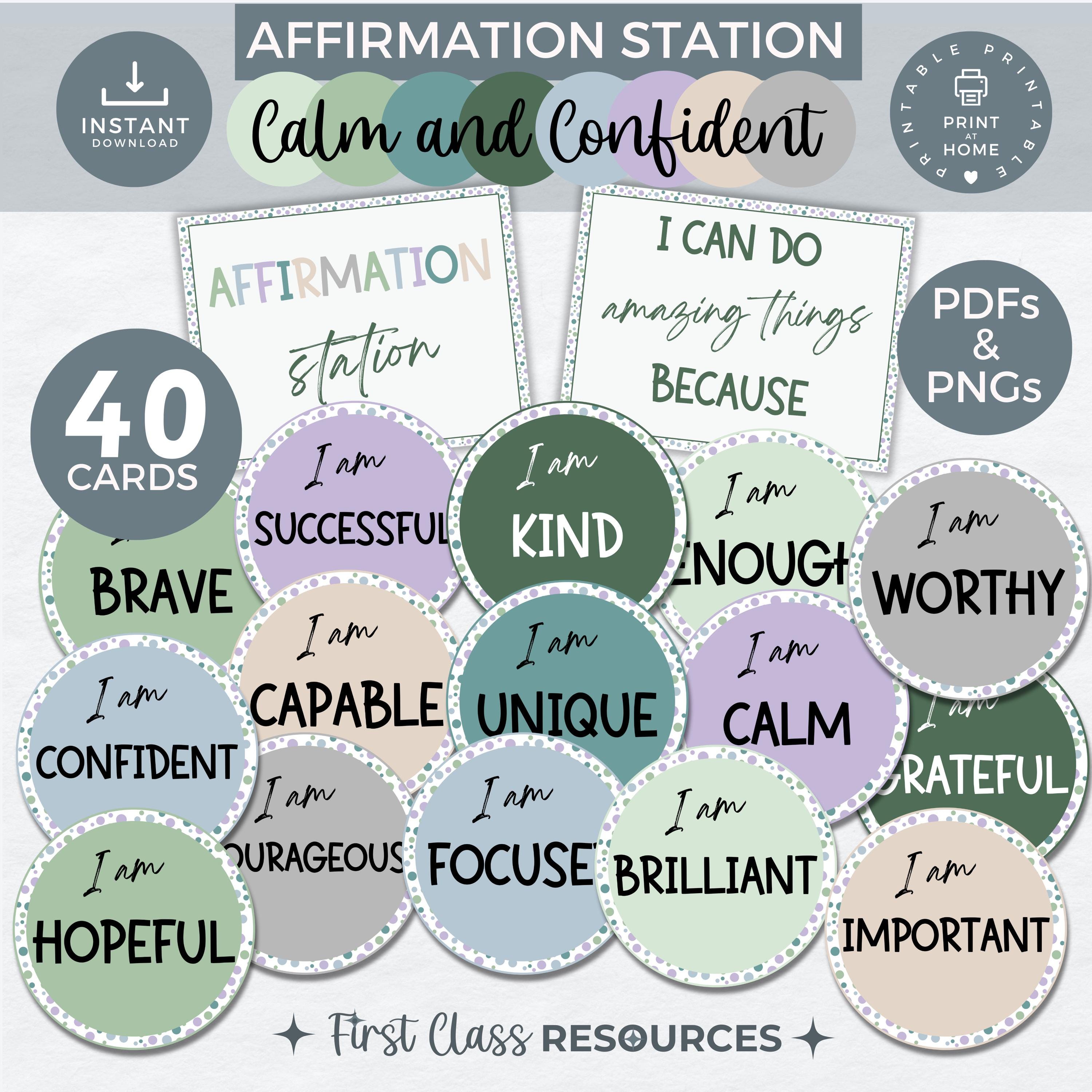 Affirmation Station Classroom Decor, Positive Growth Mindset Display ...