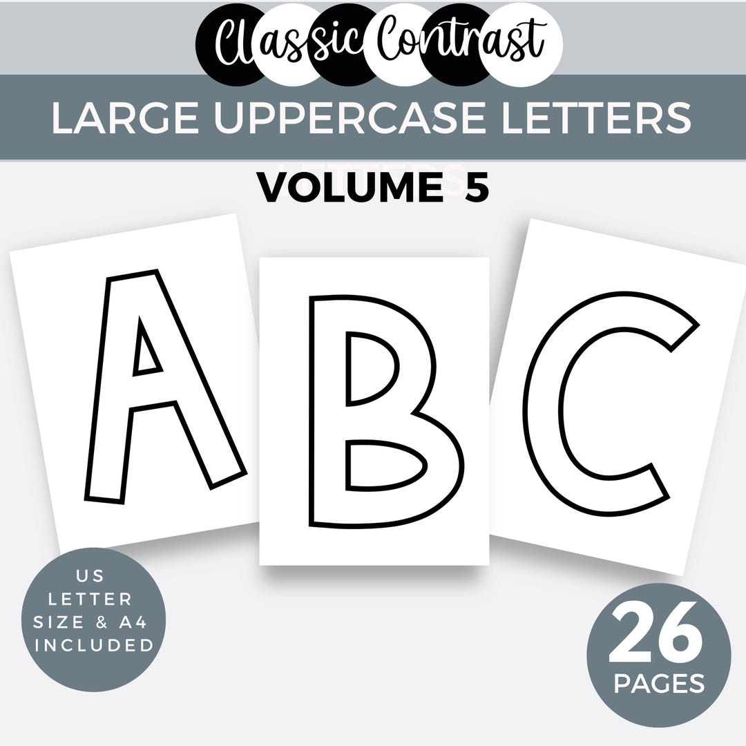 Large Printable Letters for Classroom Vol 5, Printable Alphabet UPPER ...