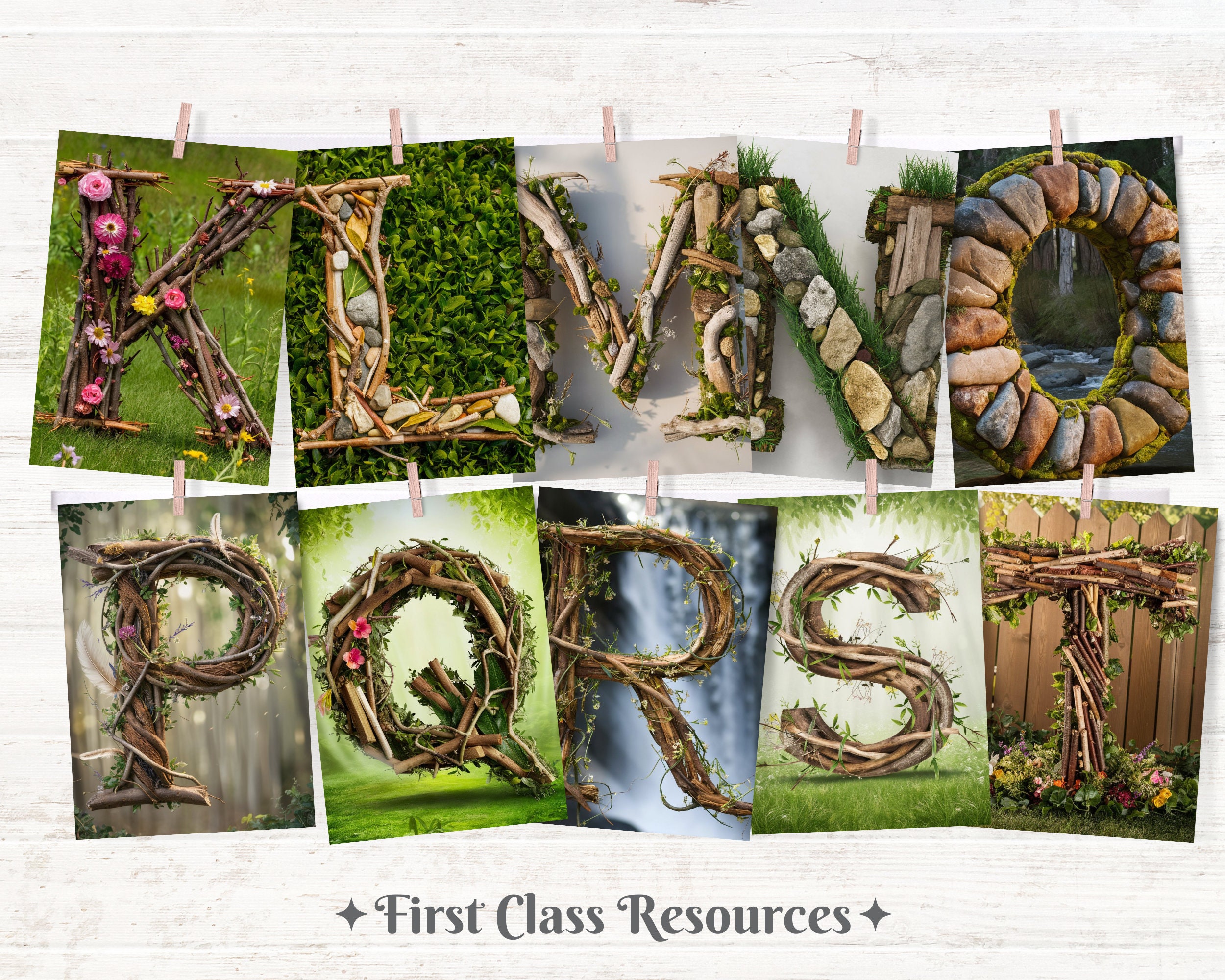 Nature Alphabet Cards Printable, Digital Download, Natural Early Years ...