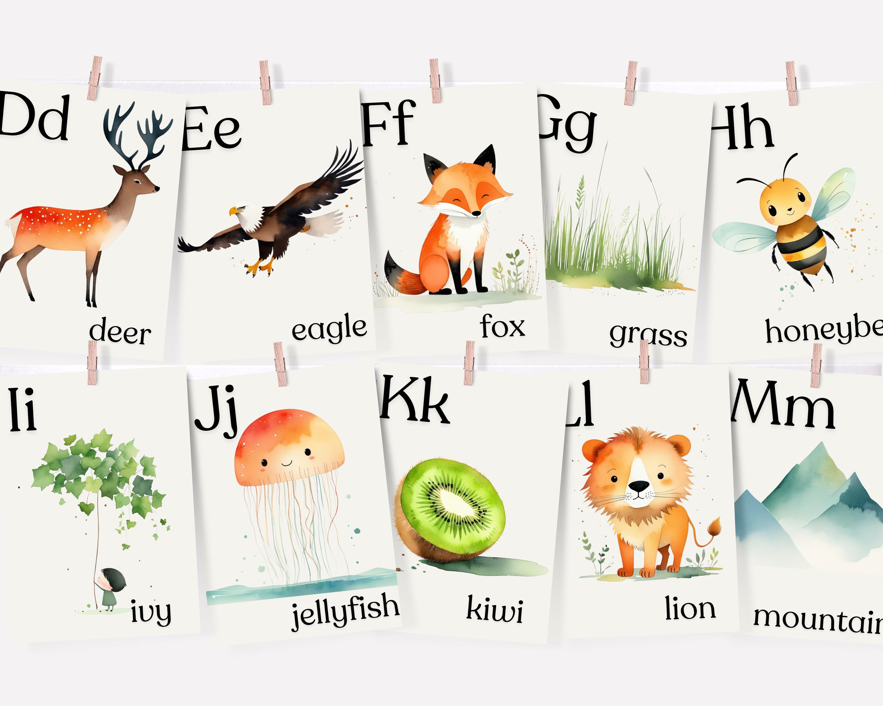 Nature Themed Alphabet Cards, Alphabet Posters Classroom Decor ...