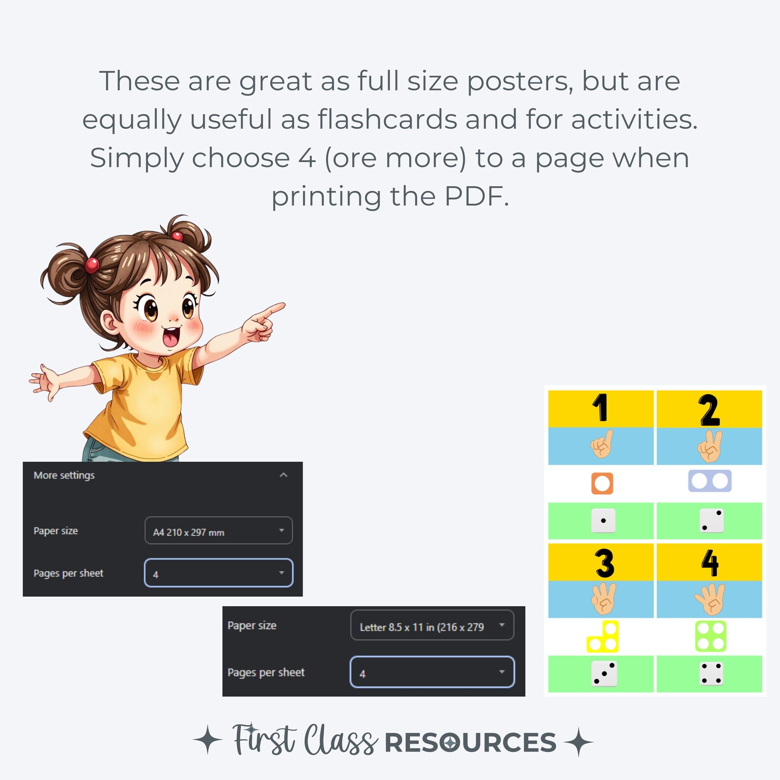 Number Flashcards and Posters 1- 10, Spring Classroom Decor, Numeral ...