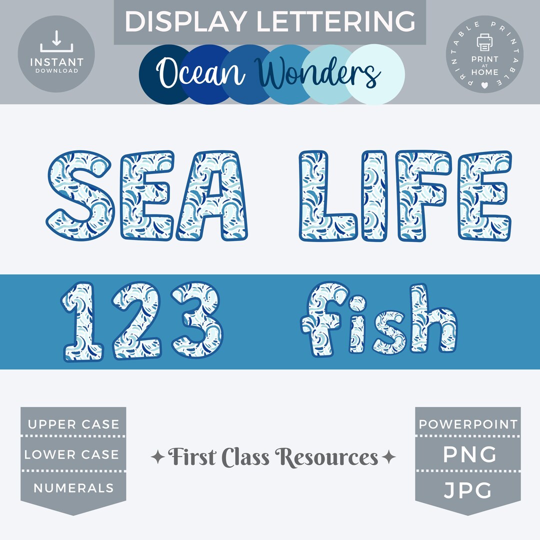 Under the Sea Ocean Wonders Printable Bulletin Board Letters and ...