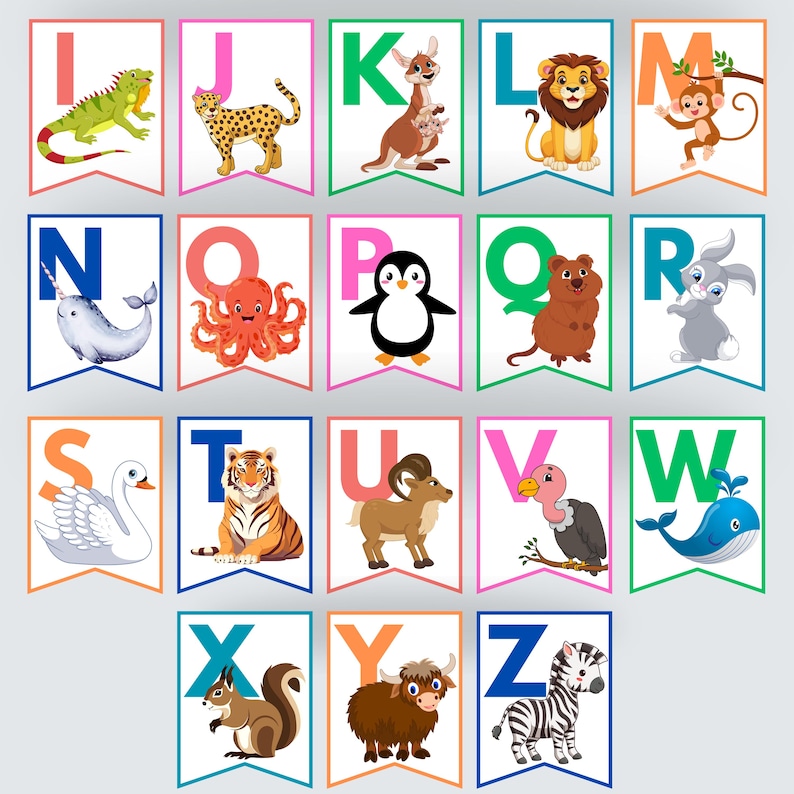 Animal Alphabet Banner, ABC Display Letters, Classroom Decor, Uppercase ...