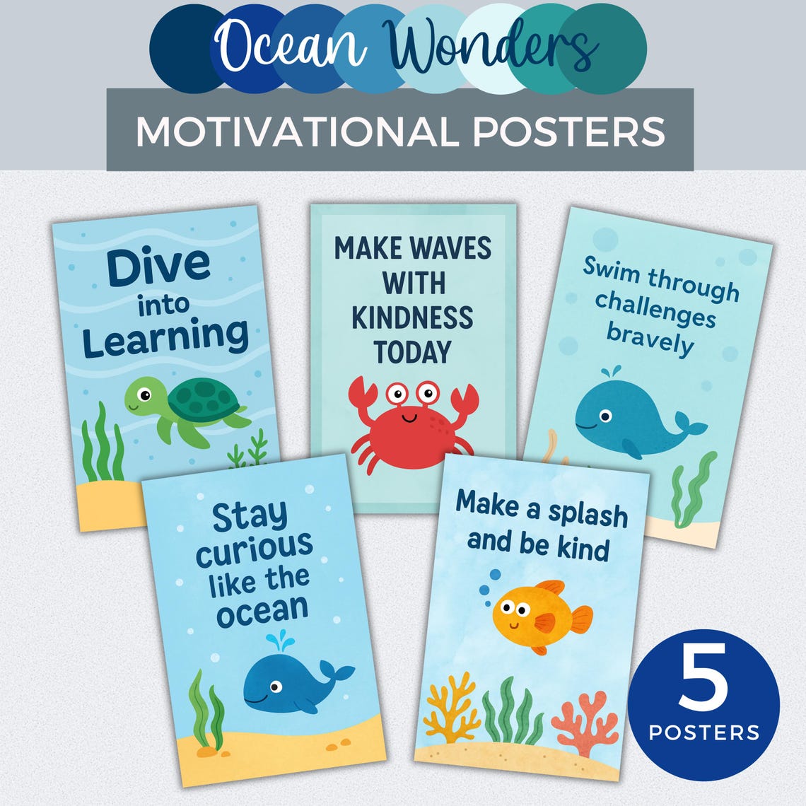 Under the Sea Classroom Theme, Ocean Theme Motivational Posters, Under ...