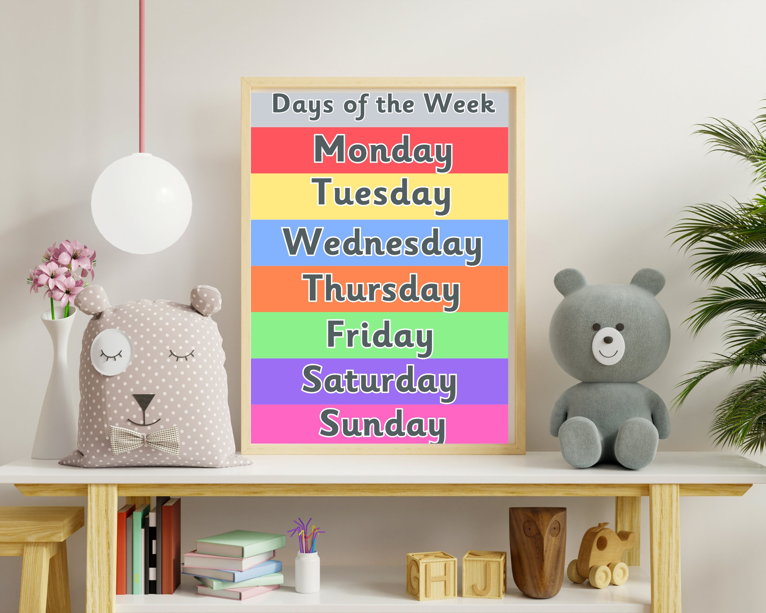 Days of the Week Poster, Days of the Week Print, Educational Poster ...