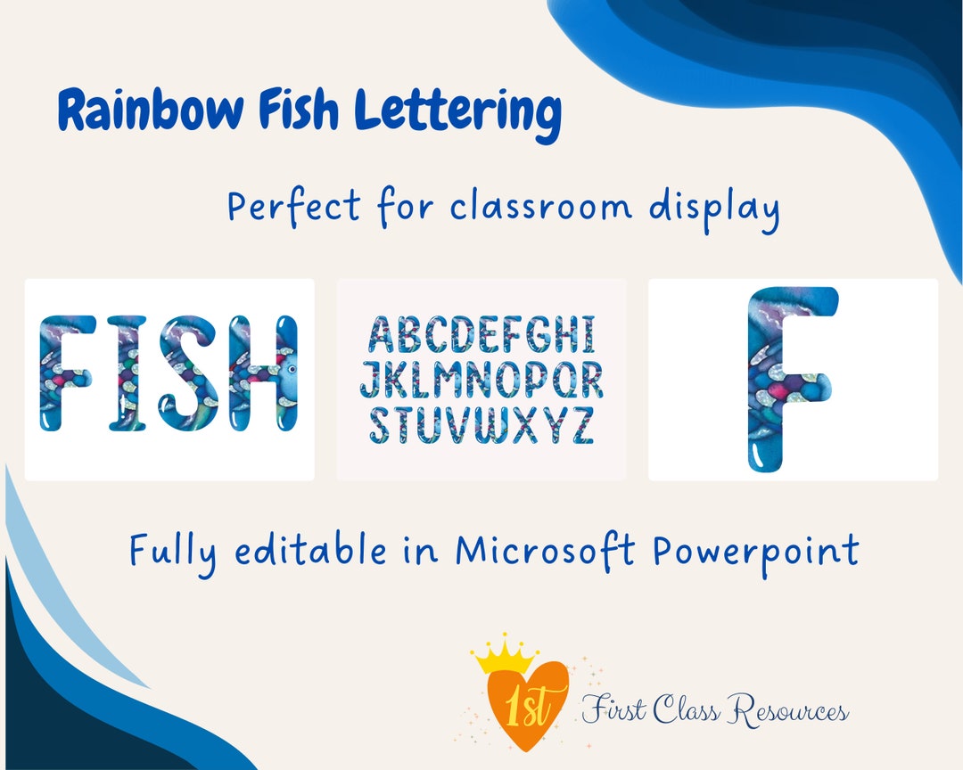 Rainbow Fish Lettering, Classroom Decor, Classroom Display, Editable ...