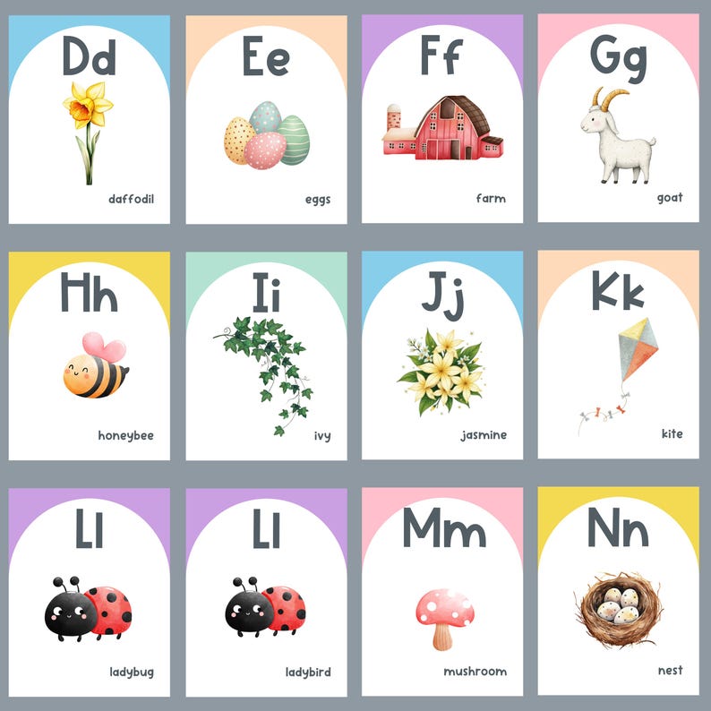 Spring Alphabet Posters, A-Z Letter Recognition, Spring Classroom Decor ...