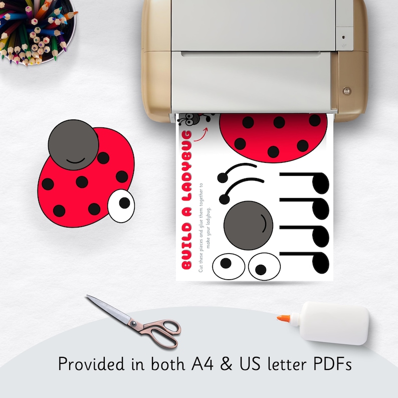 Build a Ladybird Ladybug Craft, Insect Cut and Paste Activity, Spring ...