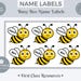 Editable Bee Classroom Name Tags, Classroom Labels, Editable Desk Name ...