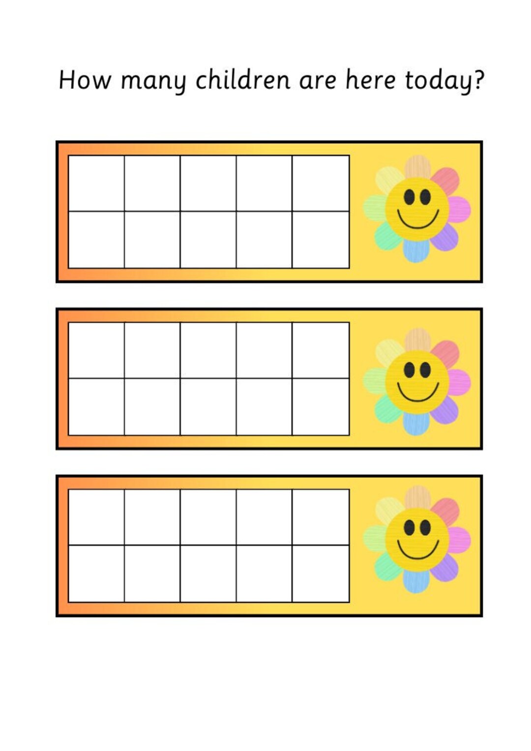 Bundle of Self Registration Ten Frames, With Numbers and Without ...