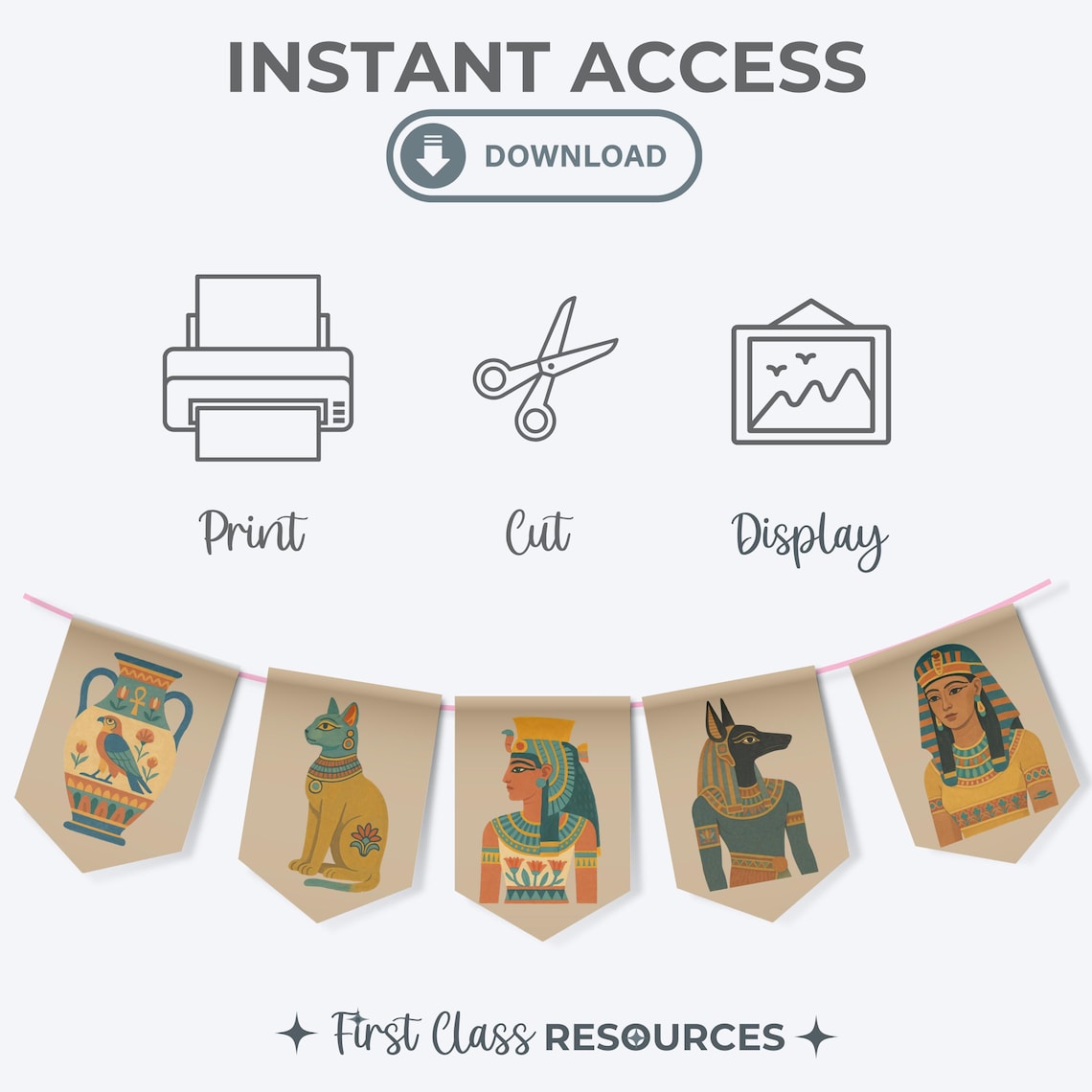Bulletin Board Displays, Ancient Egypt Bunting and Borders Printable ...