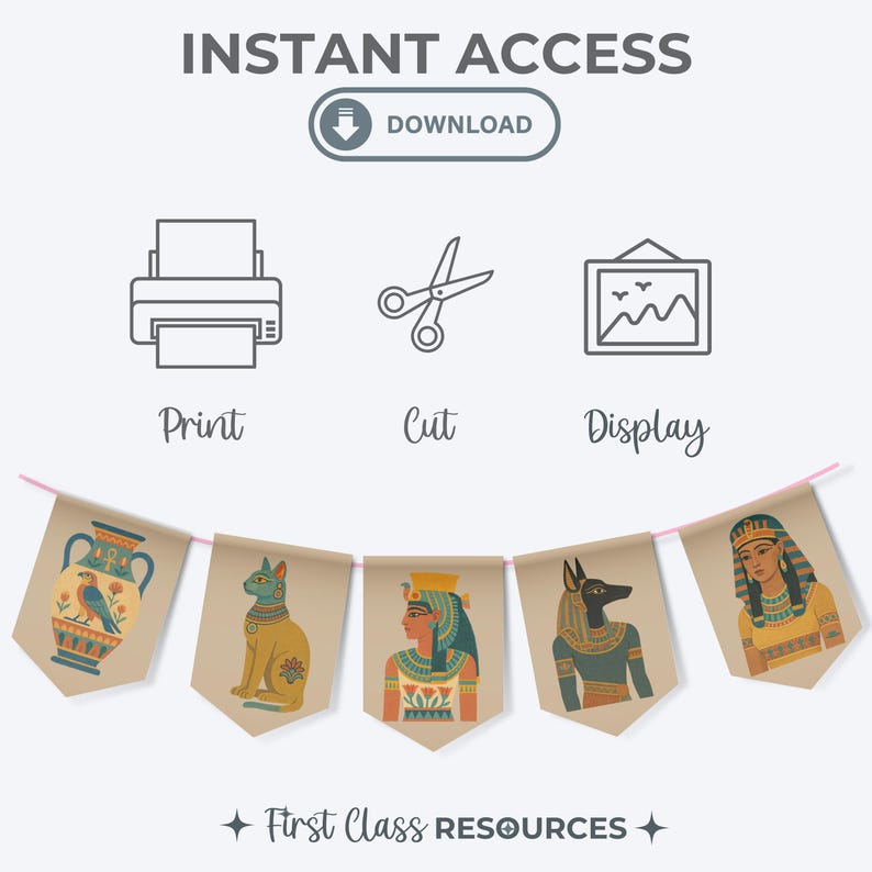Bulletin Board Displays, Ancient Egypt Bunting and Borders Printable ...