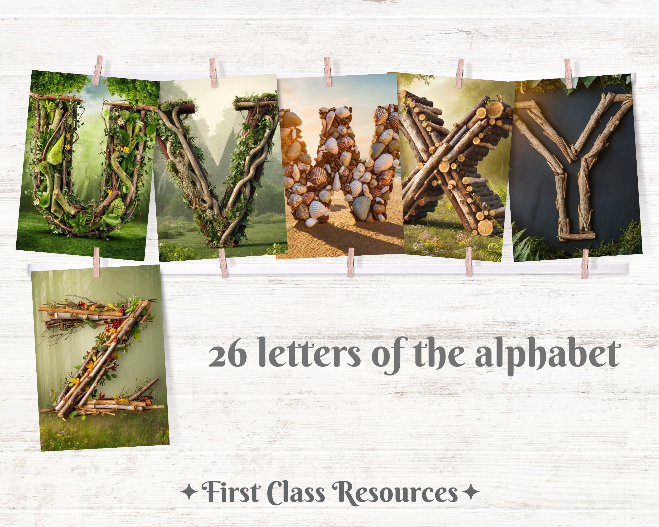 Nature Alphabet Cards Printable, Digital Download, Natural Early Years ...