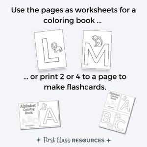 Alphabet Flashcards Coloring, A-Z Coloring Pages, Letter Recognition ...