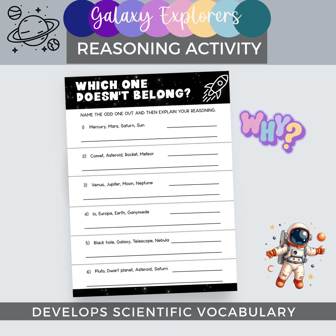 Which One Doesn’t Belong Space Activity, Critical Thinking, Classroom ...