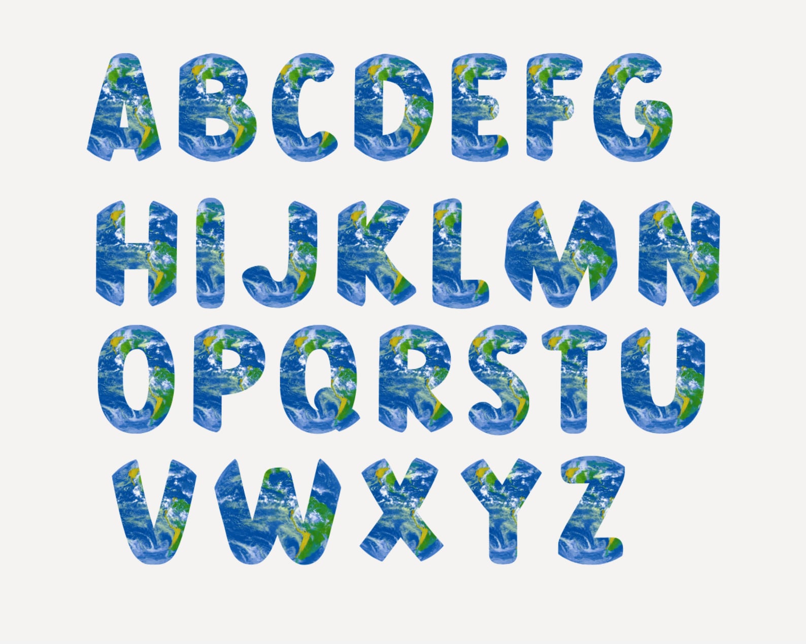Planet Earth Alphabet Clipart, Planet Earth Letters Earth Day Lettering ...