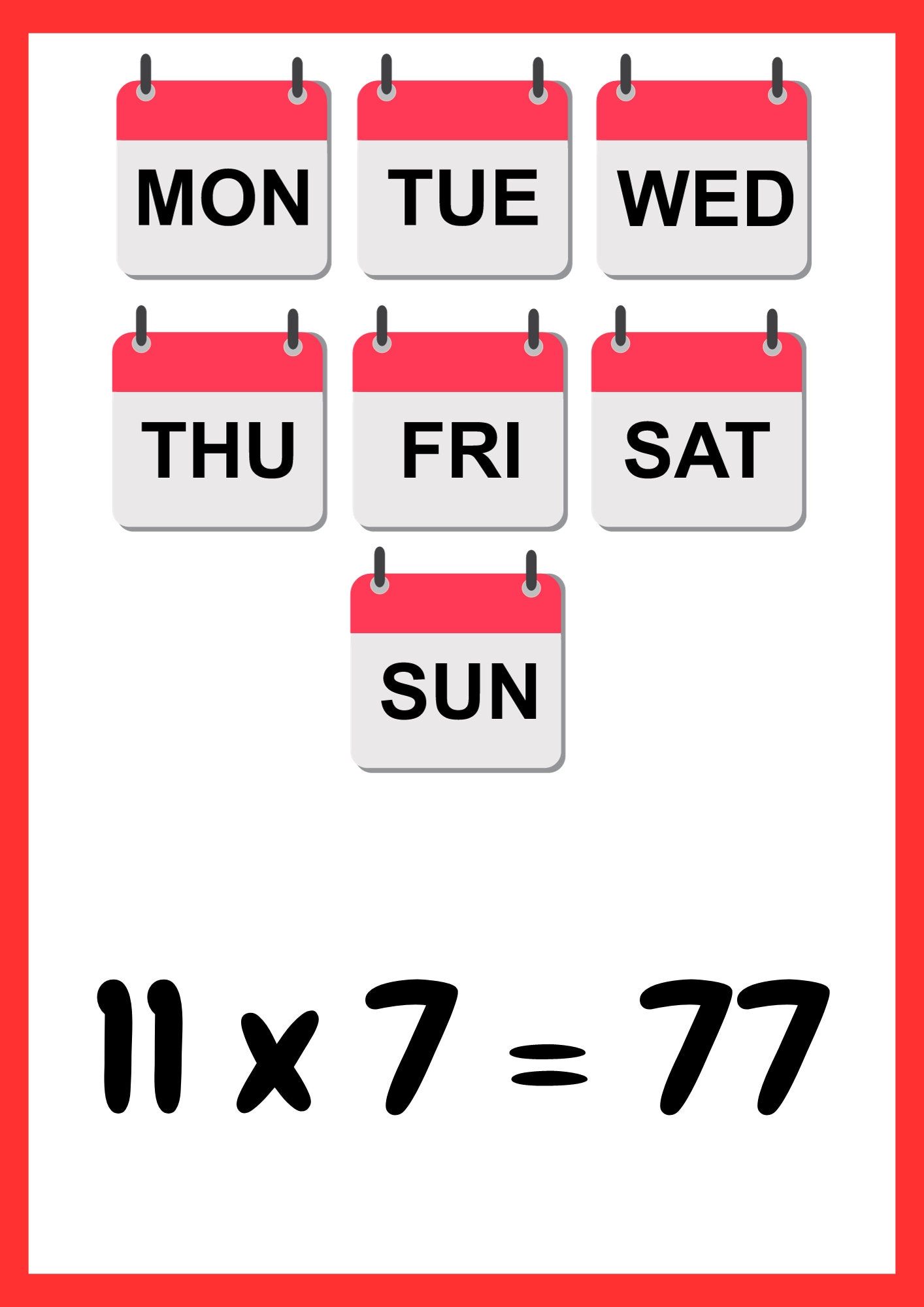 7 Times Table Pack 108 Pages Variety of Images Which Can Be - Etsy