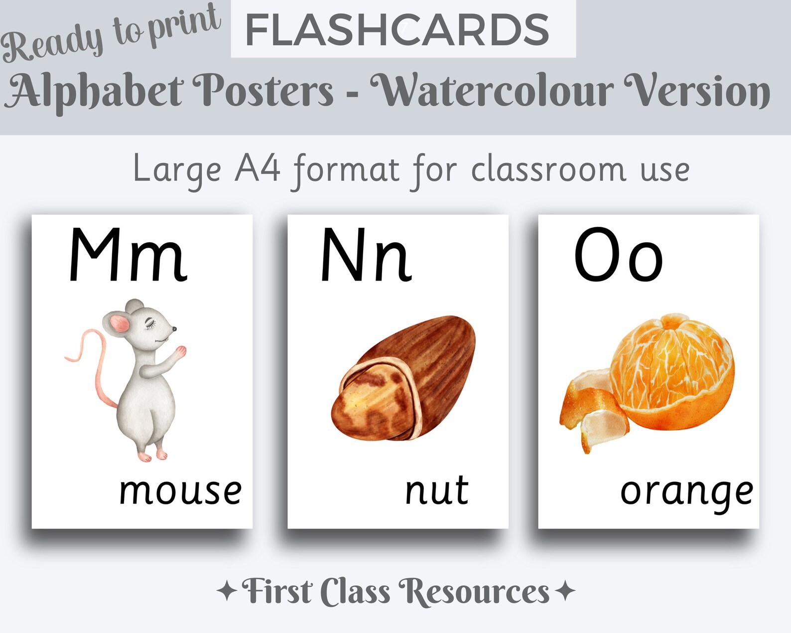 Classroom Watercolor Alphabet Posters Educational Alphabet Poster ...