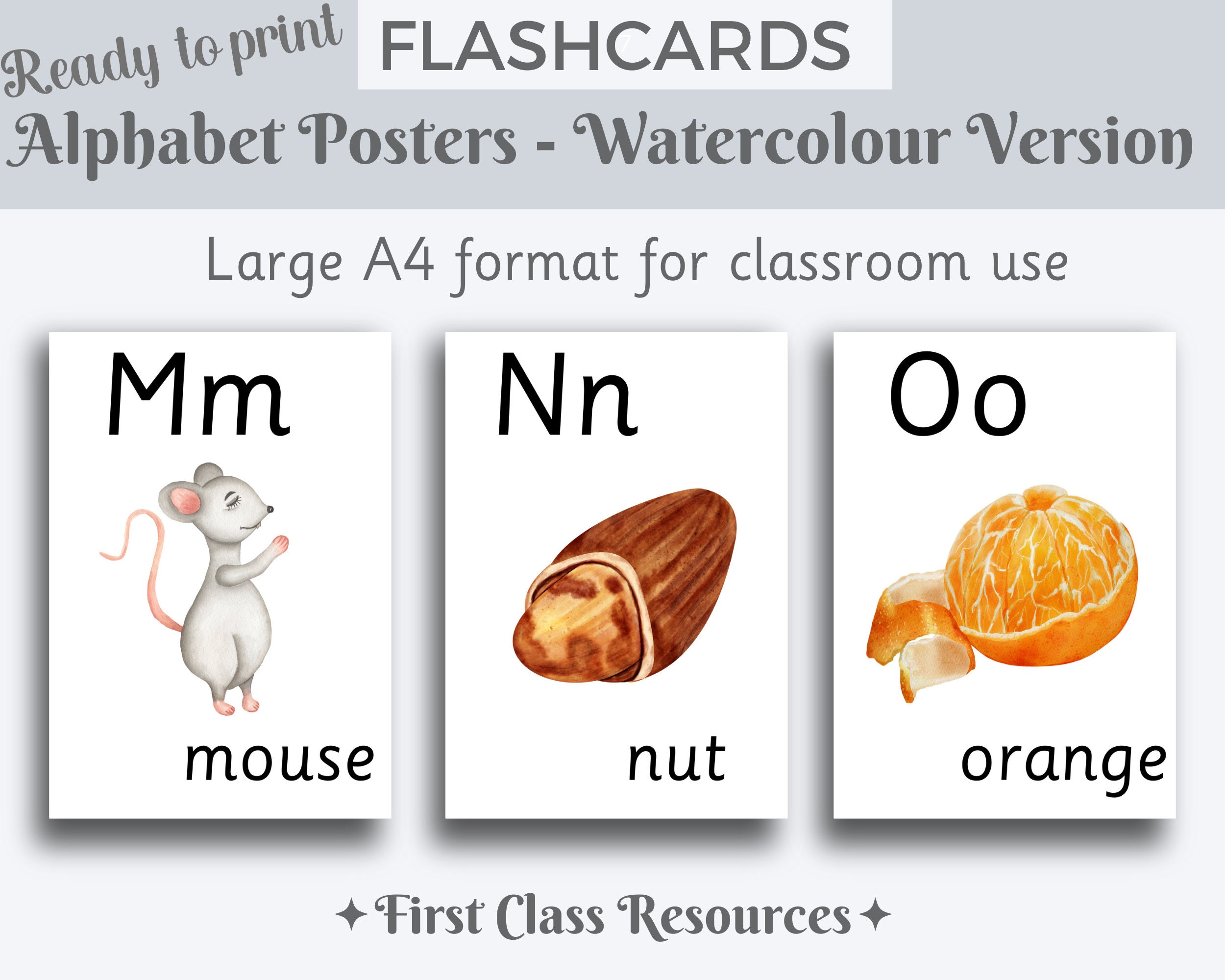Classroom Watercolor Alphabet Posters Educational Alphabet Poster ...
