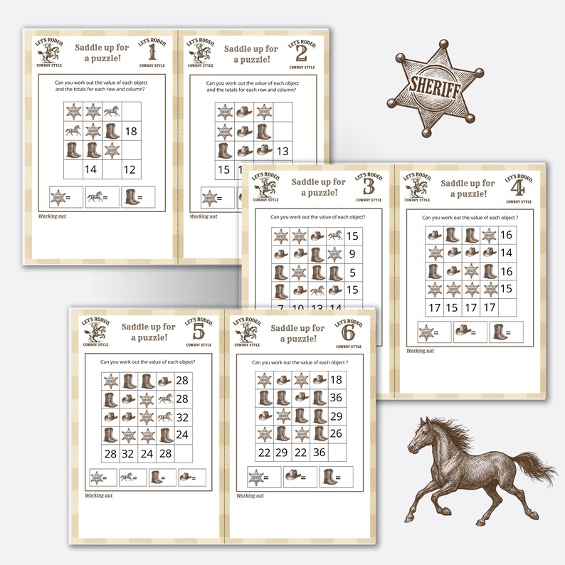 Logic Puzzles for Kids, Wild West Activity Pack, Critical Thinking ...
