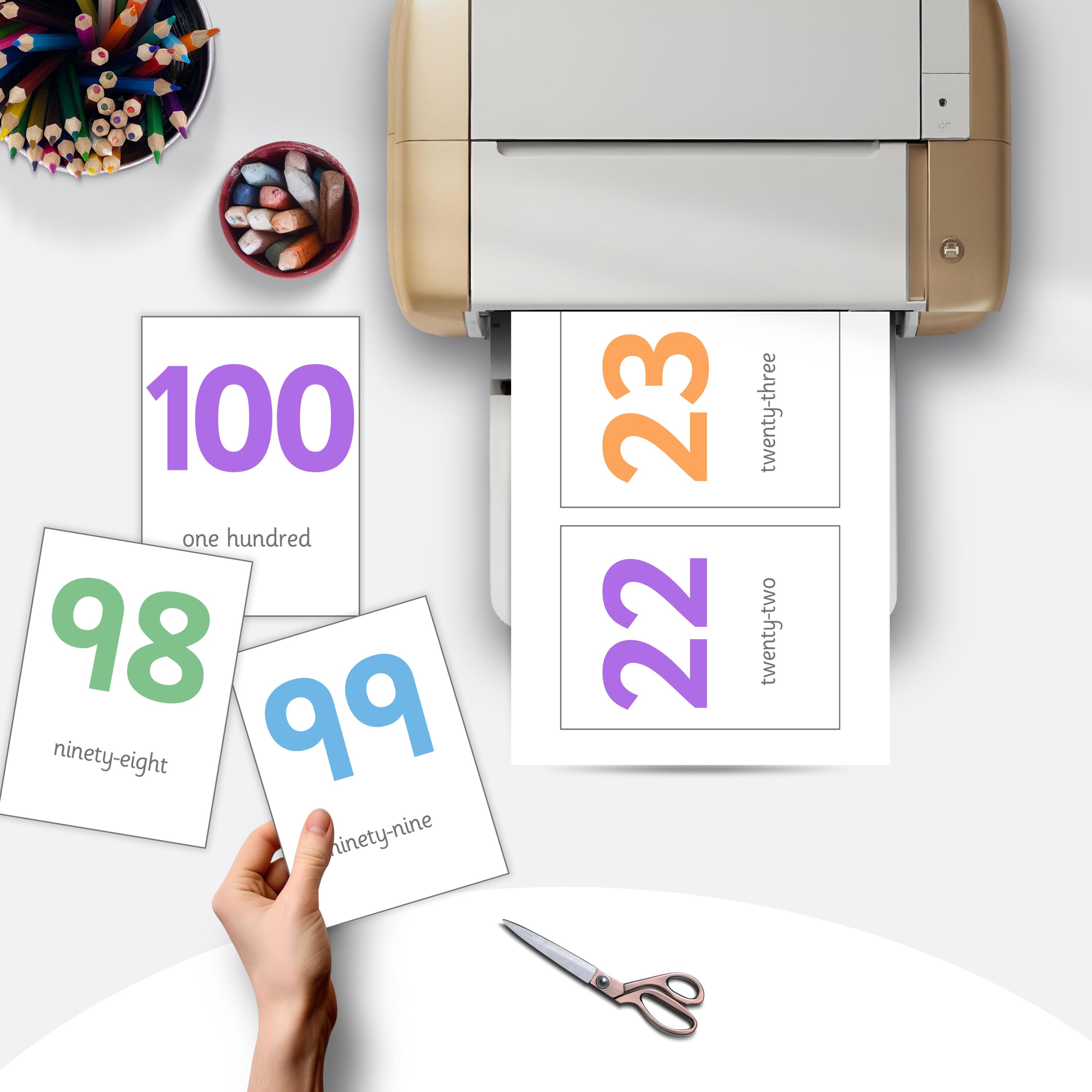 Number Flashcards 0-100, Printable Number Recognition Posters, Counting ...