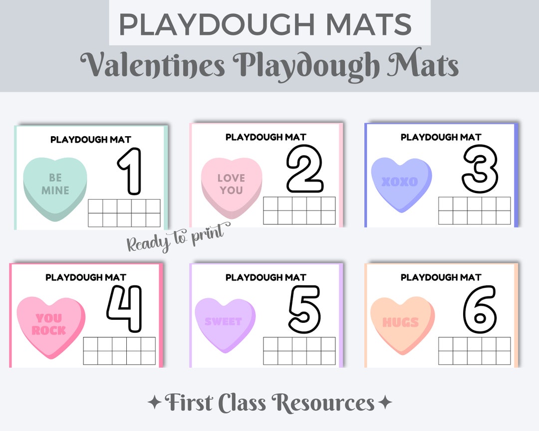 Valentines Day Play Dough Mats Printable Play Doh Activity Fine Motor ...