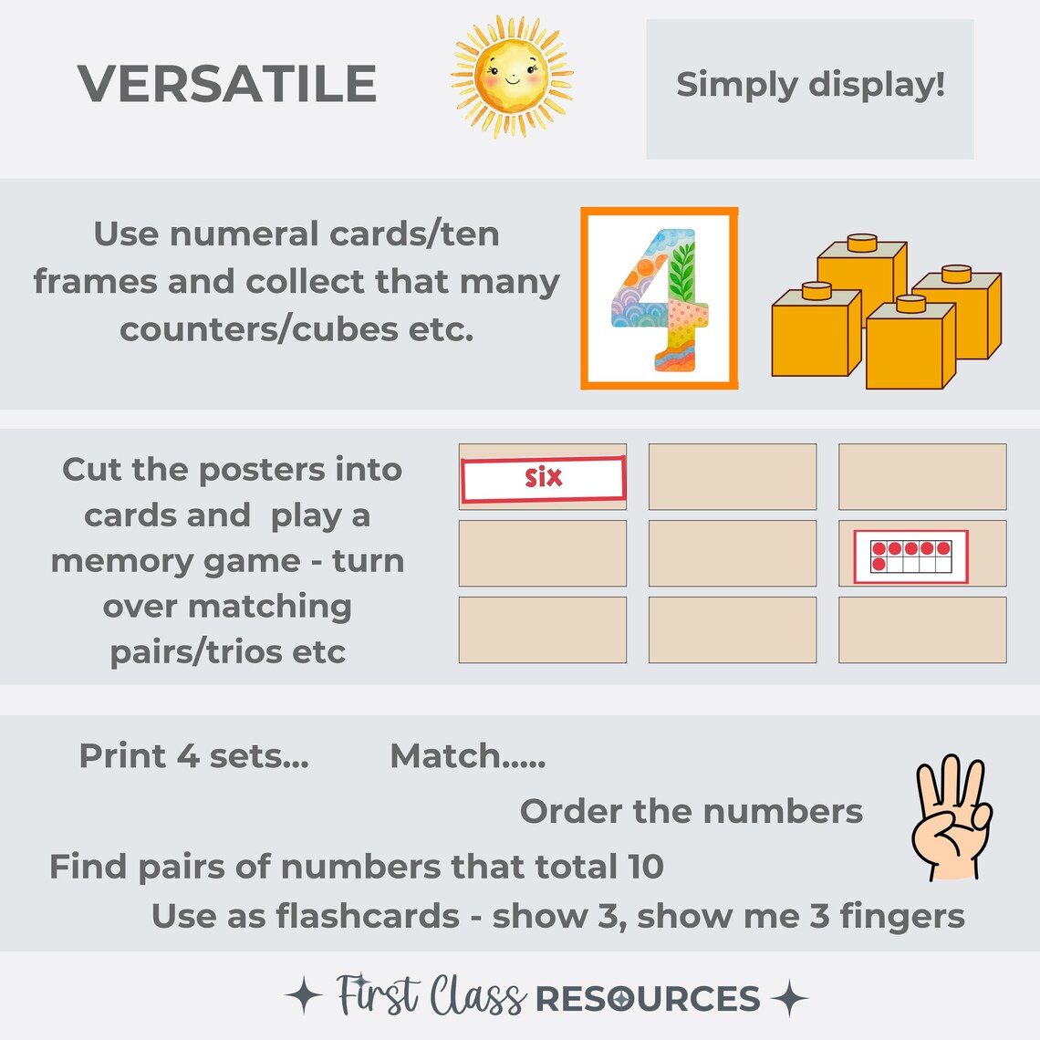 Number Posters 0-10, Classroom Decor, Sunny Horizons Theme, Preschool ...