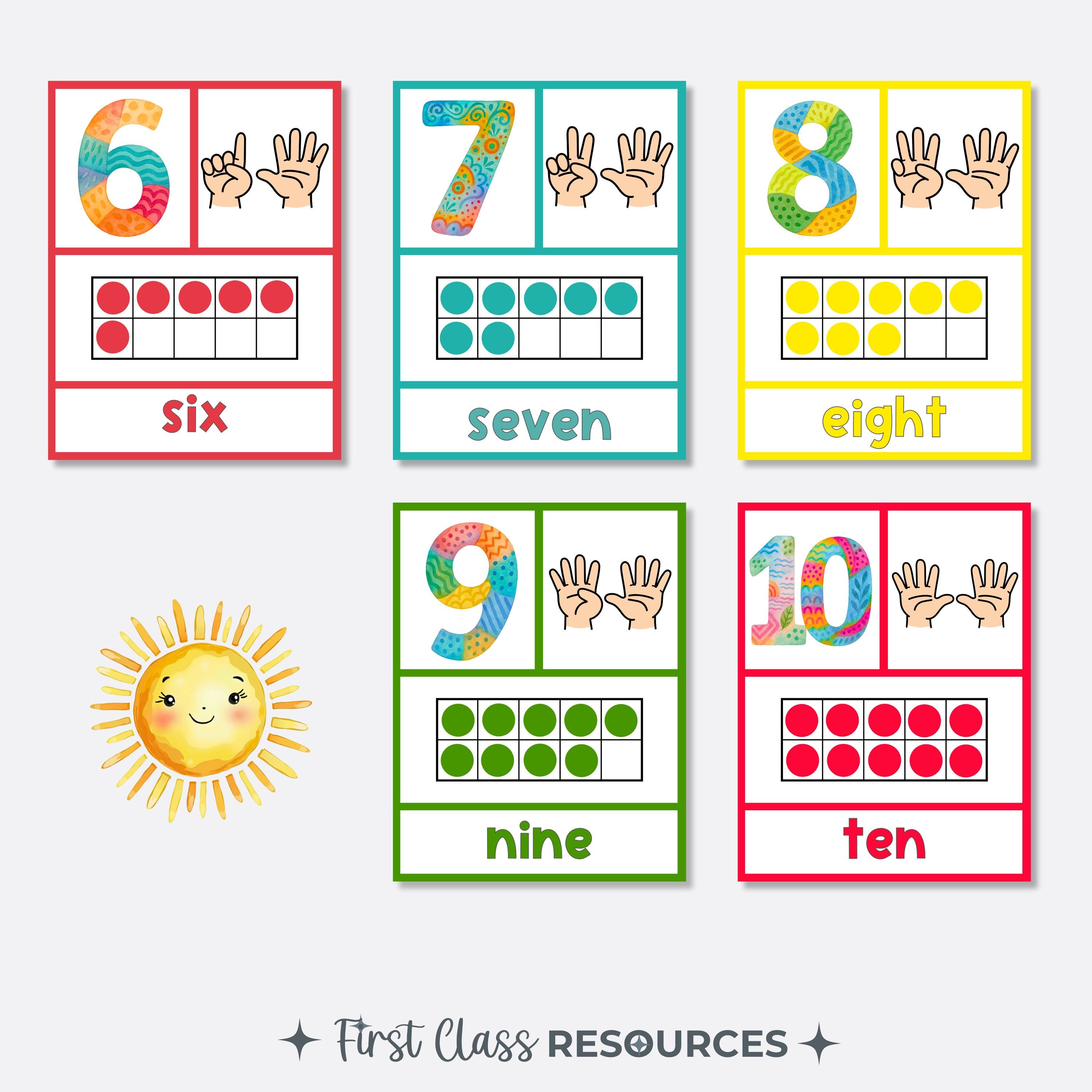 Number Posters 0-10, Classroom Decor, Sunny Horizons Theme, Preschool ...