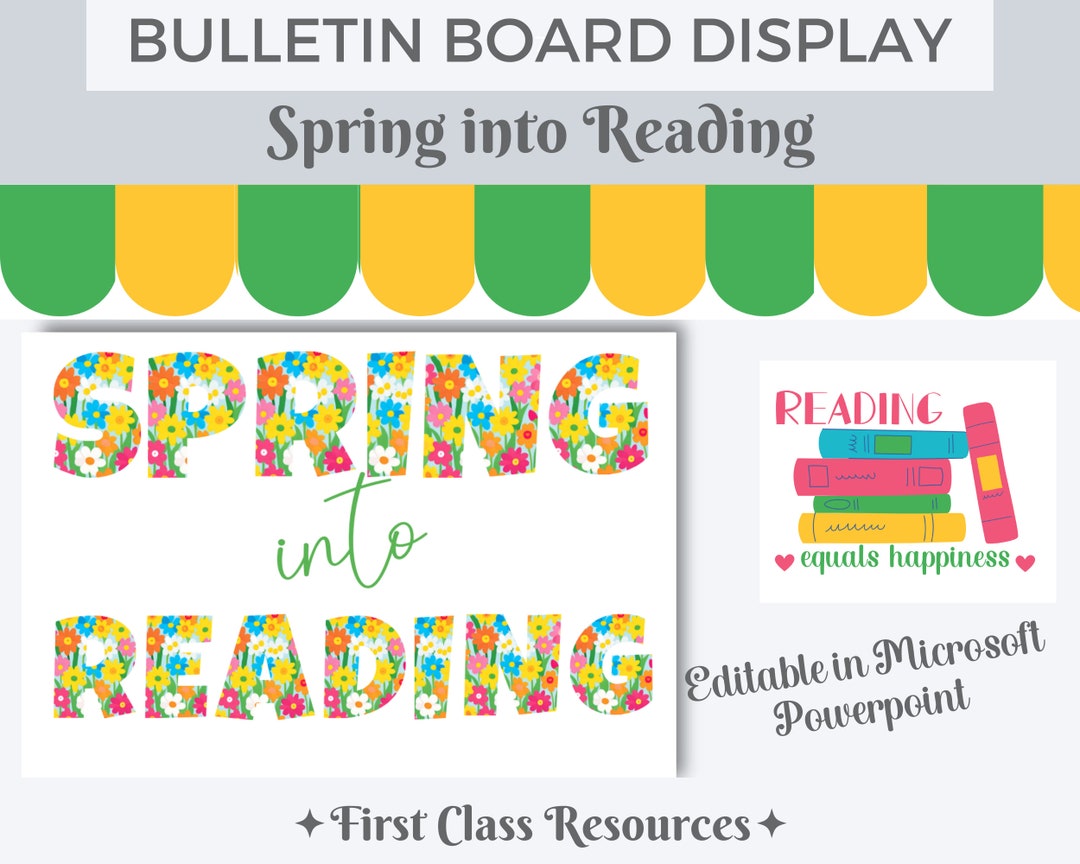 Reading Corner Bulletin Board, Spring Reading Corner Classroom Decor ...