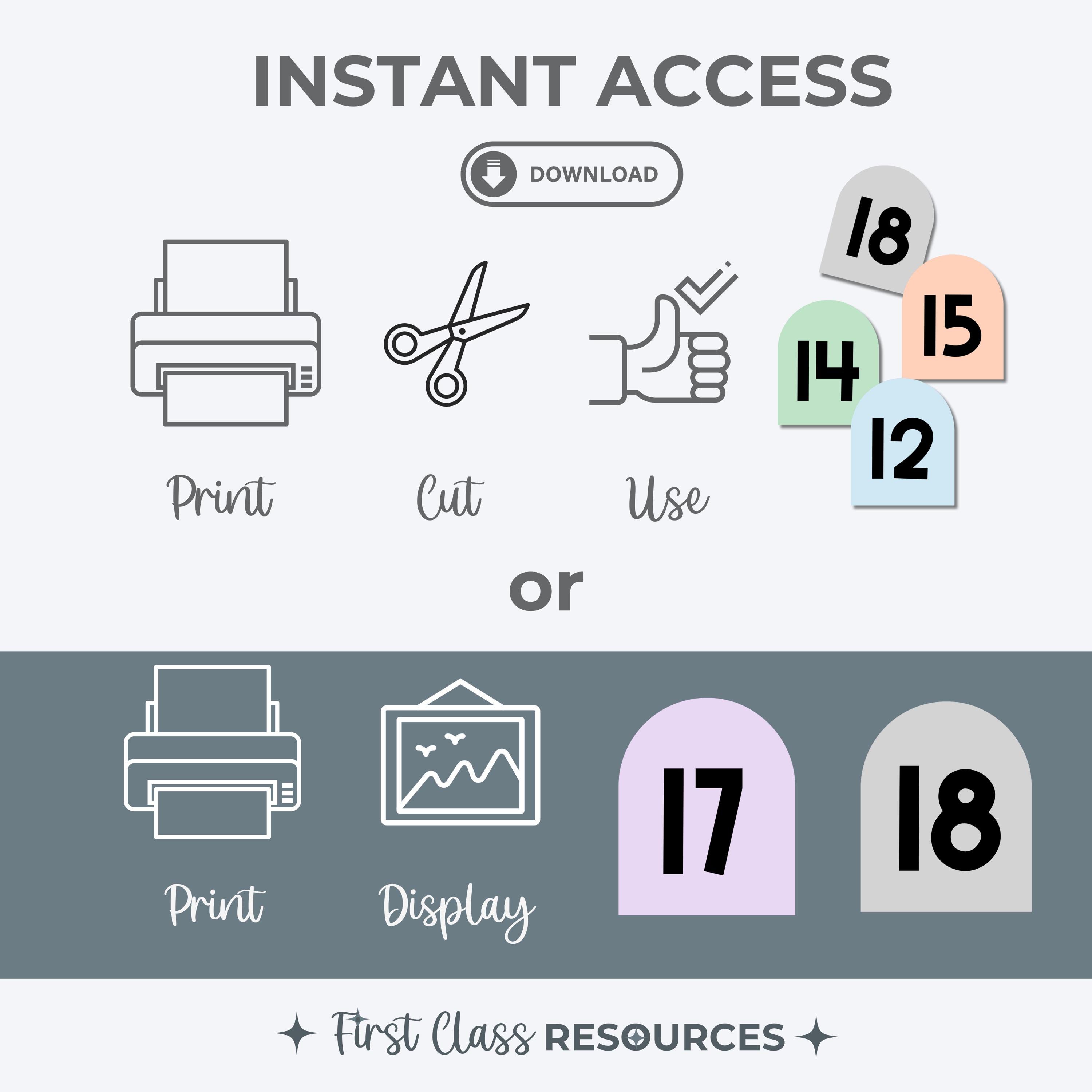 Pastel Alphabet and Number Posters Bundle, Editable A-Z & 1–20 Display ...