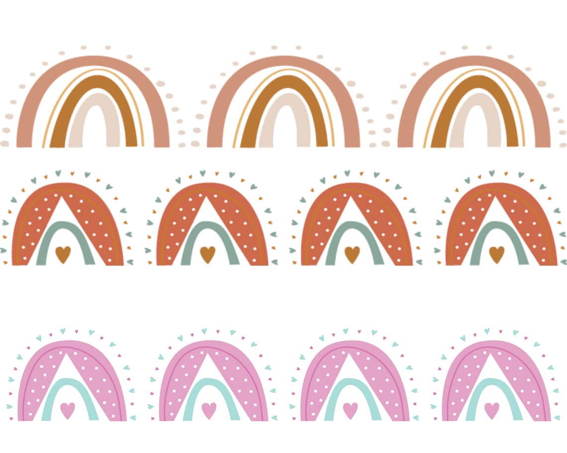 Teacher Bulletin Board Borders Rainbow Board Borders Modern Classroom ...