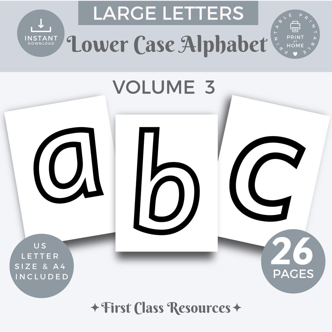 Large Printable Letters for Classroom Vol 3, Printable Alphabet Lower ...
