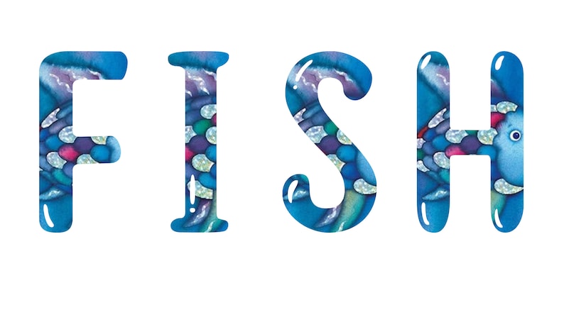 Rainbow Fish Lettering, Classroom Decor, Classroom Display, Editable ...