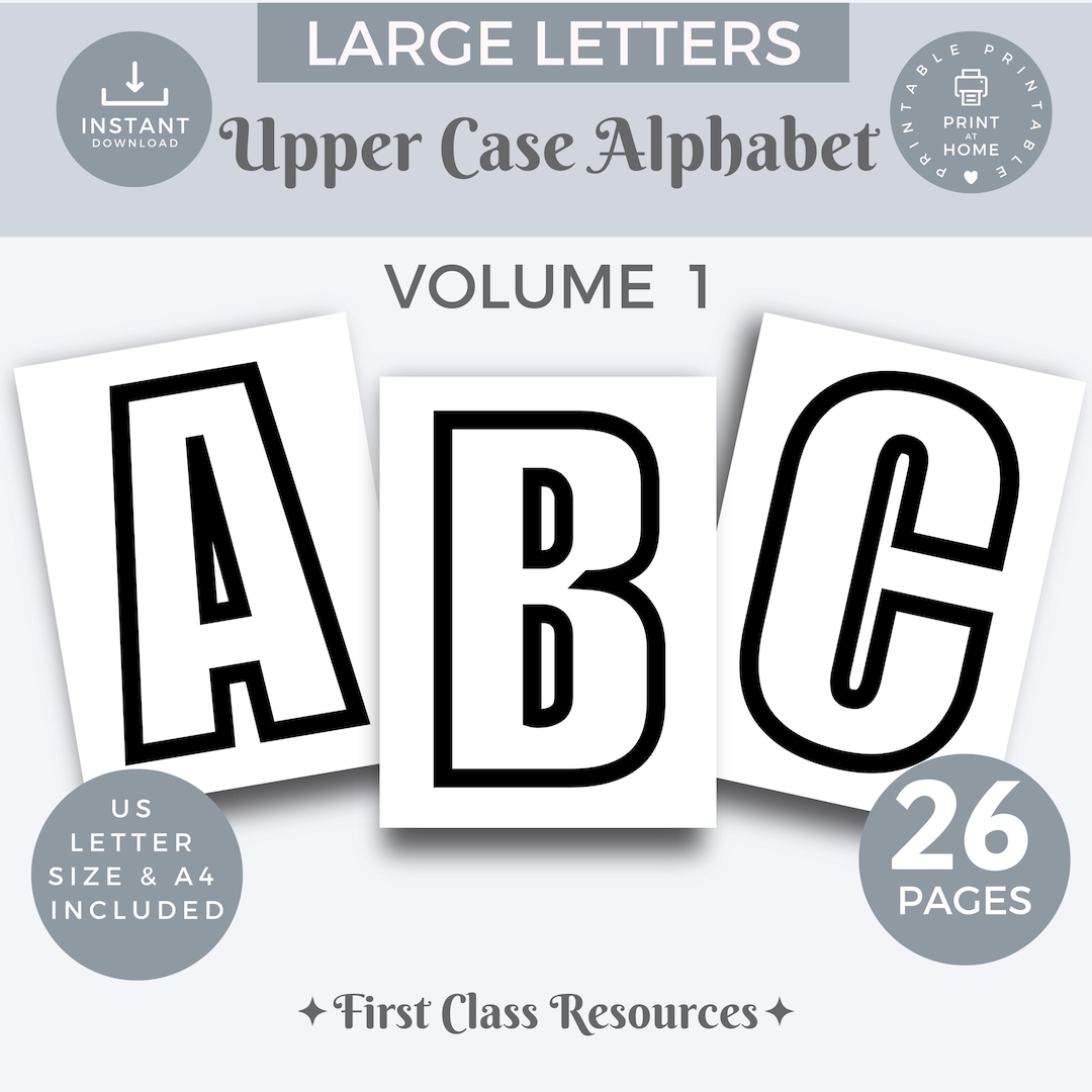 Large Printable Letters for Classroom, Printable Alphabet Upper Case ...