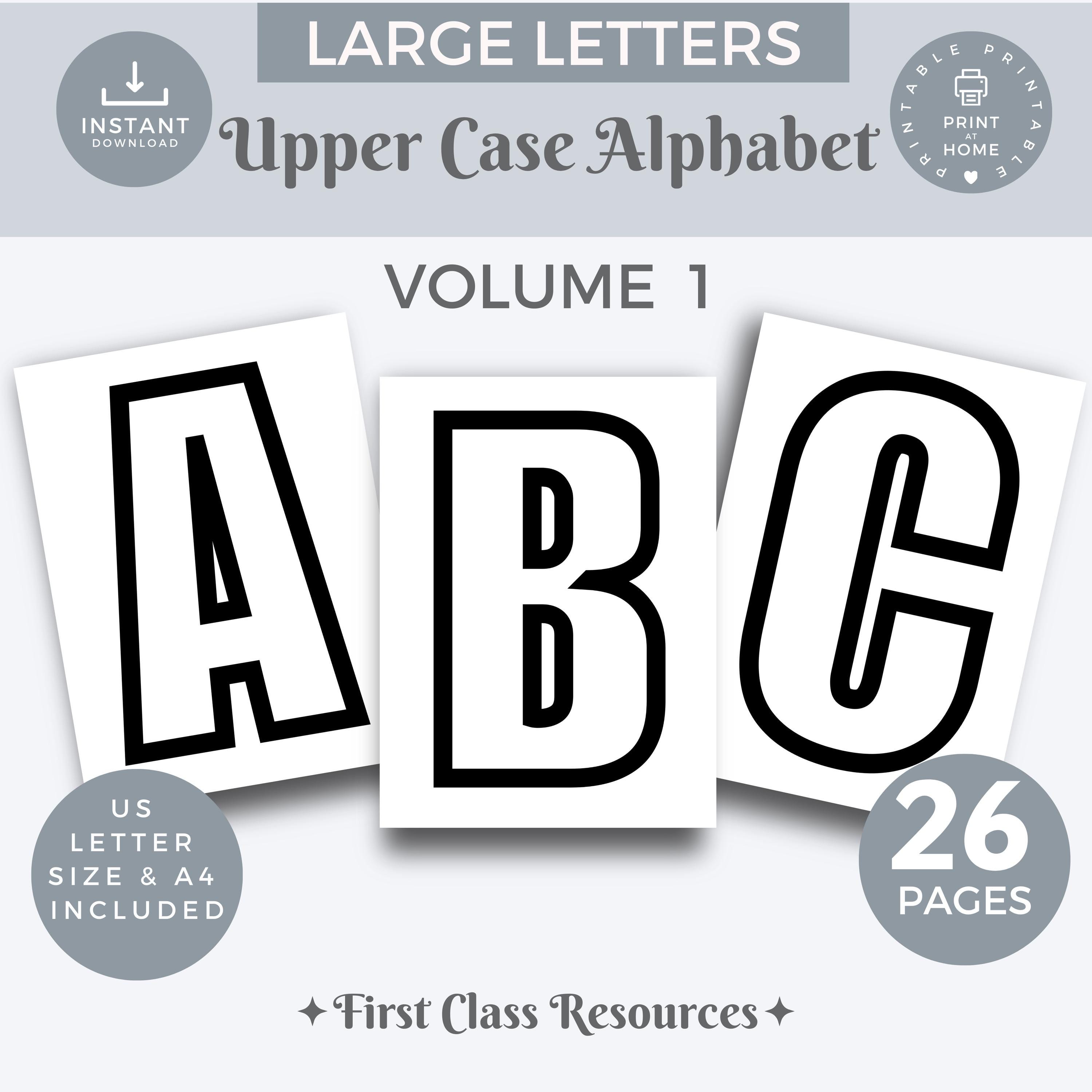 Large Printable Letters for Classroom, Printable Alphabet Upper Case ...