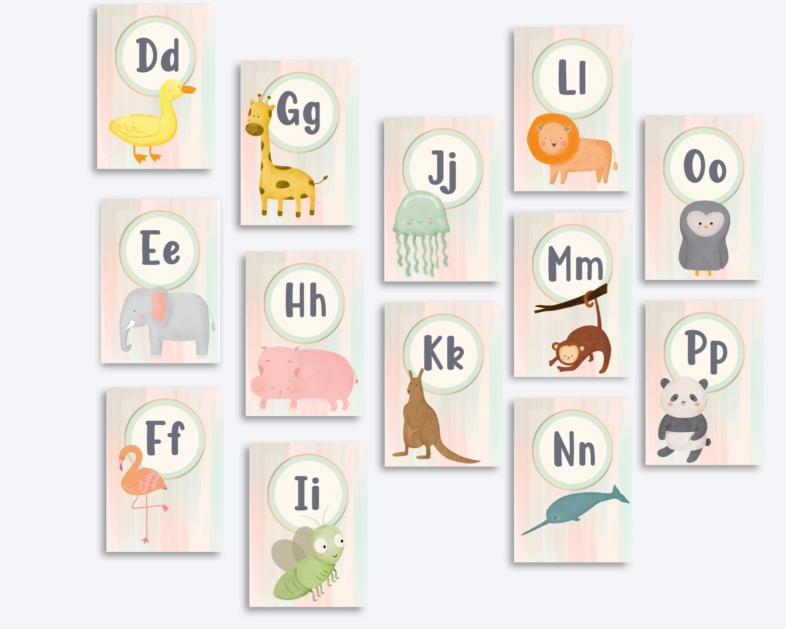 Alphabet Posters Classroom Decor, Watercolor Animal Alphabet Printable ...