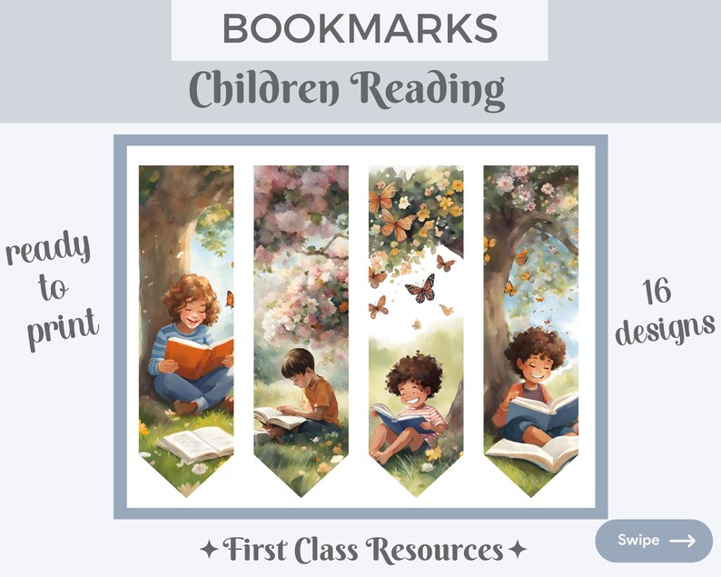 Kids Printable Bookmarks Children's Bookmark Printable Digital Bookmark ...