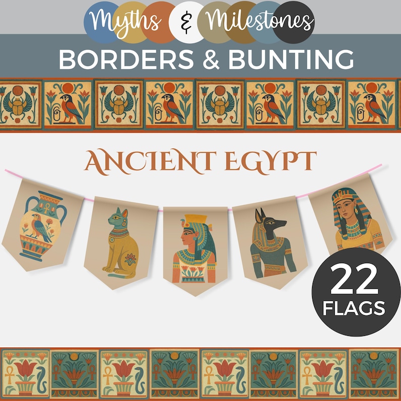 Bulletin Board Displays, Ancient Egypt Bunting and Borders Printable ...