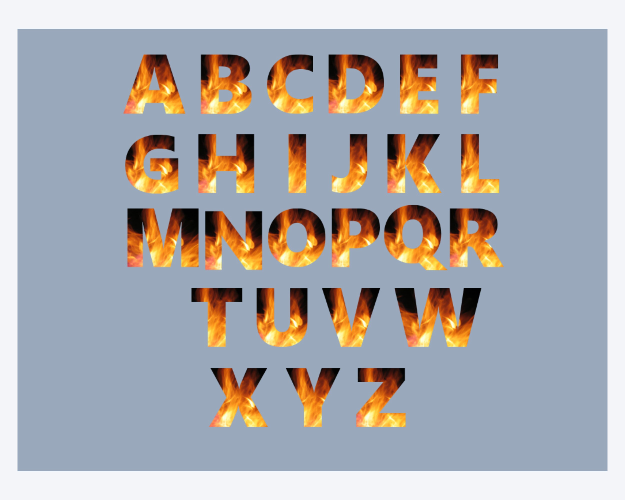 Fire Alphabet Clipart, Fire Alphabet Letters and Numbers, Flaming ...