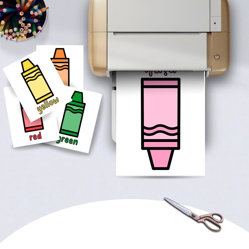 Color Posters and Flashcards, Crayon Theme Classroom Decor, Printable ...
